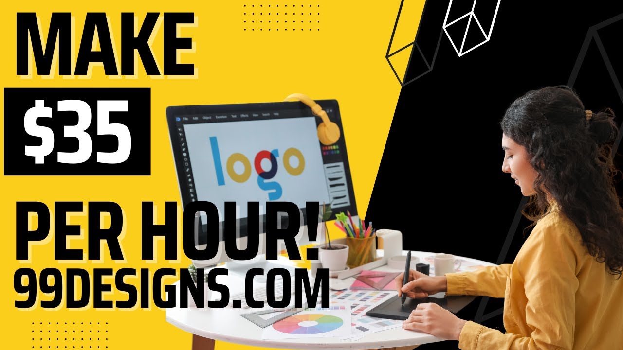 $35 Per Hour Remote Work with 99designs- #99designs #workfromhome # ...