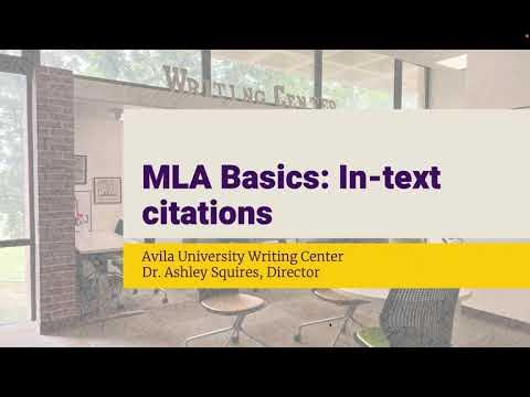 MLA Basics: In-Text Citations - YouTube