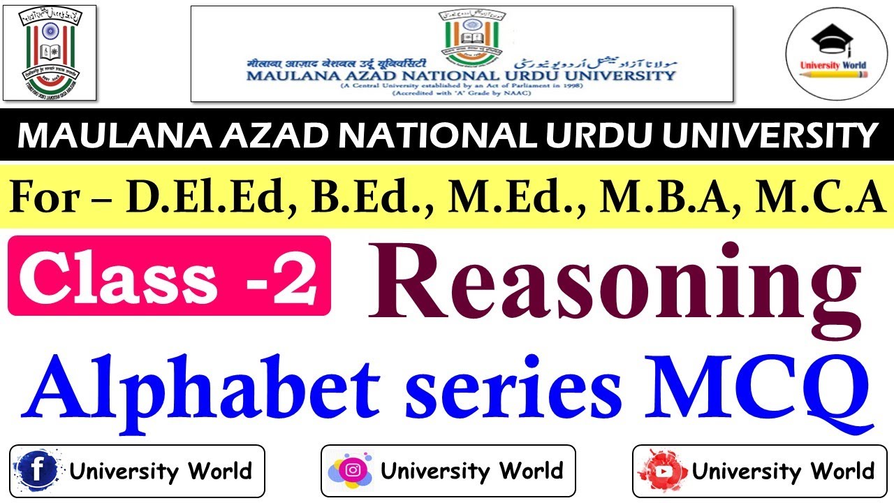 Reasoning Alphabet Series For D El Ed B Ed M Ed M C A M B A
