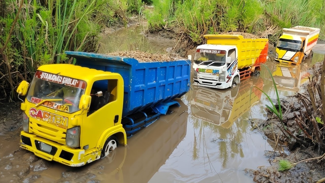 Overload Mobil Truk Rc Oleng Canter Fuso Muatan Berat Jatuh Terguling ...
