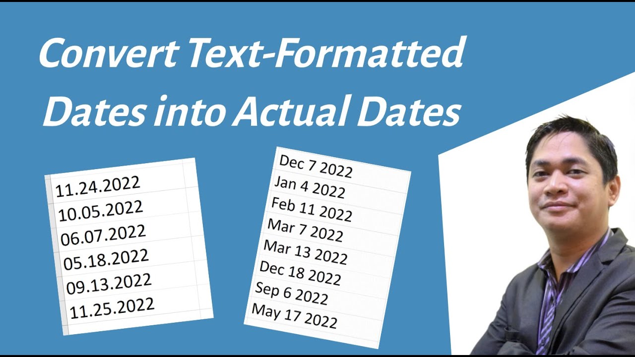 Convert Text-Formatted Dates to Actual Dates in Excel - YouTube