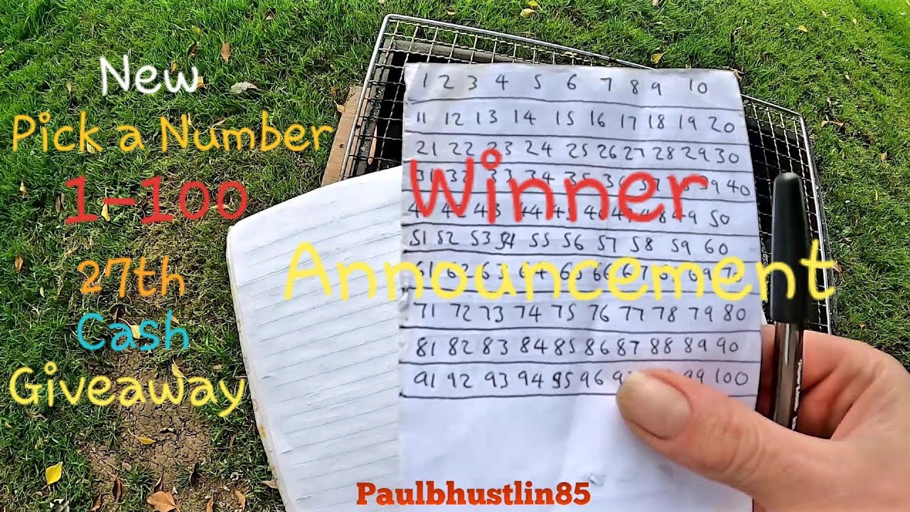 Pick a Number 1-100 Winner Announcement- Only 100 Numbers were allowed ...