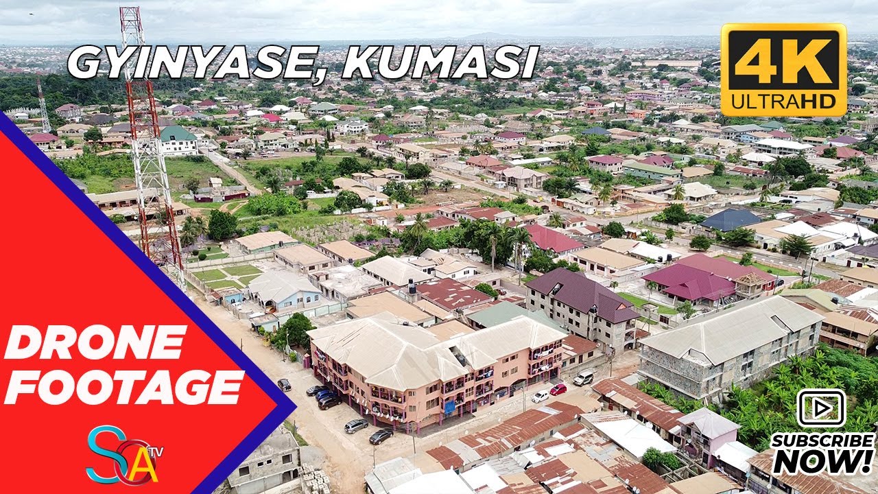 DRONE FOOTAGE - GYINYASE, KUMASI (4K) - YouTube