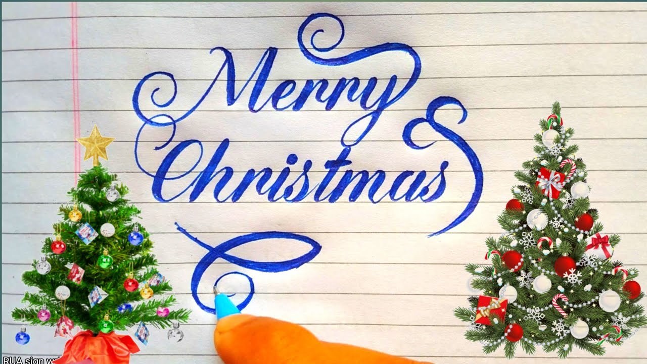 Merry Christmas in Calligraphy writing | Christmas writing - YouTube