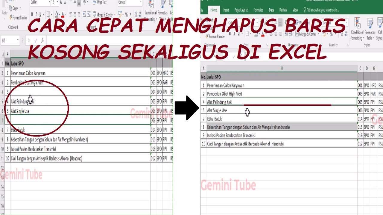 Tutorial Excel: Cara Menghapus Sel Kosong Secara Bersamaan - YouTube