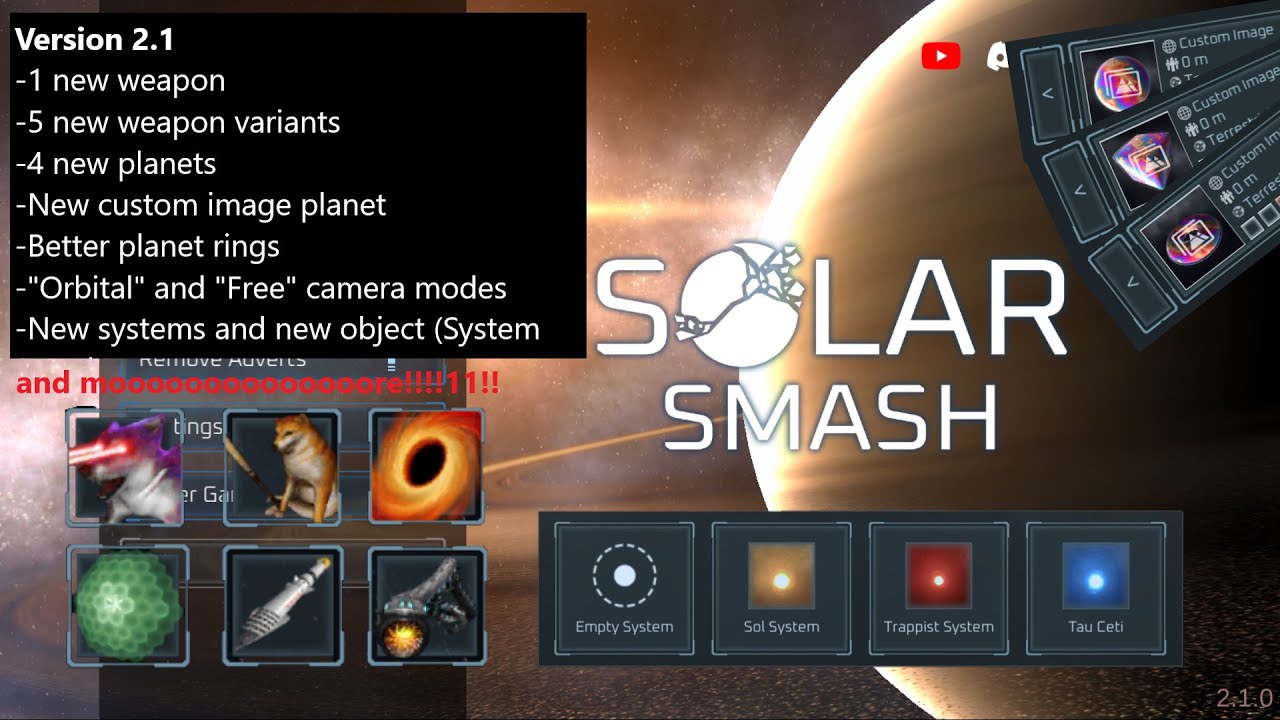 SPACE DOGE Solar Smash Update 2.1! - YouTube