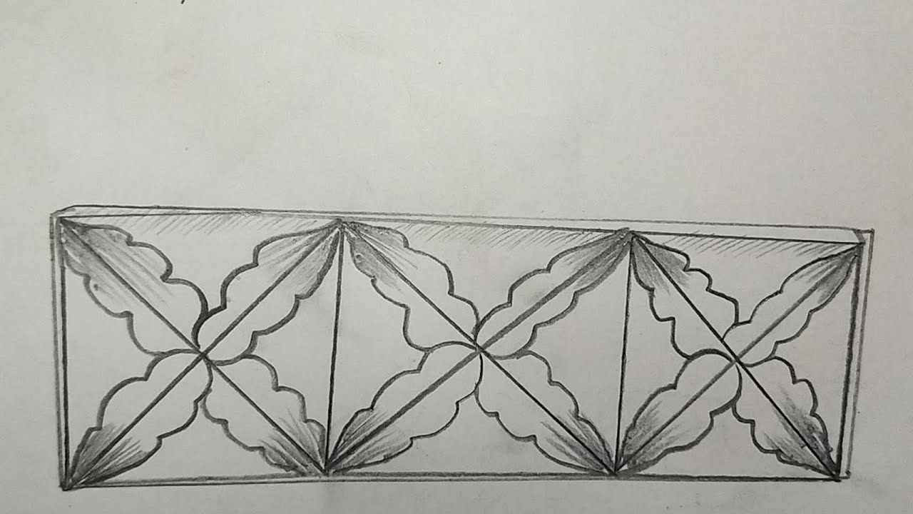 डिजाइनिंग साड़ी का किनारा बनाना सीखे | how to draw a saree ka kinara ...