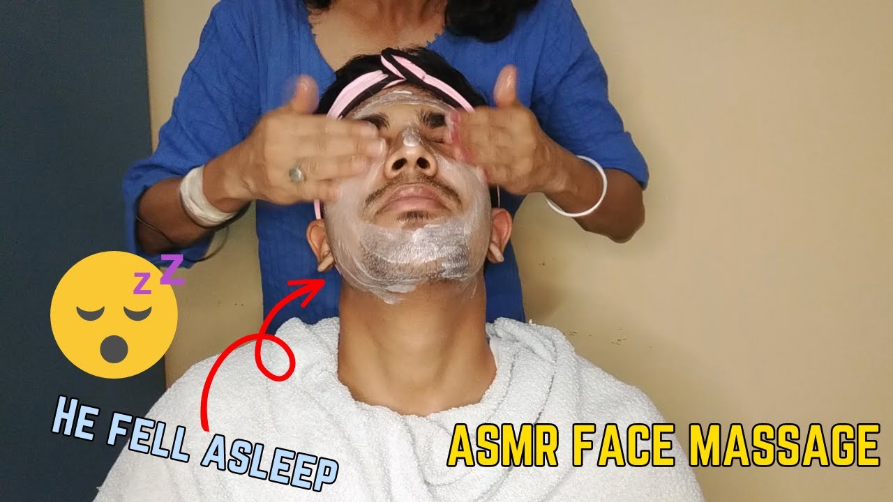 ASMR Face Massage and Face Cleaning | ASMR Head Massage Relaxing - YouTube