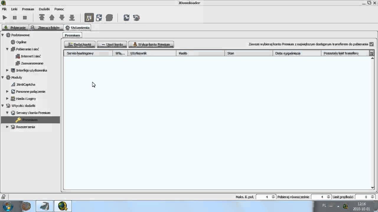 Jak skonfigurować konto premium Hotfile w programie JDownloader? - YouTube