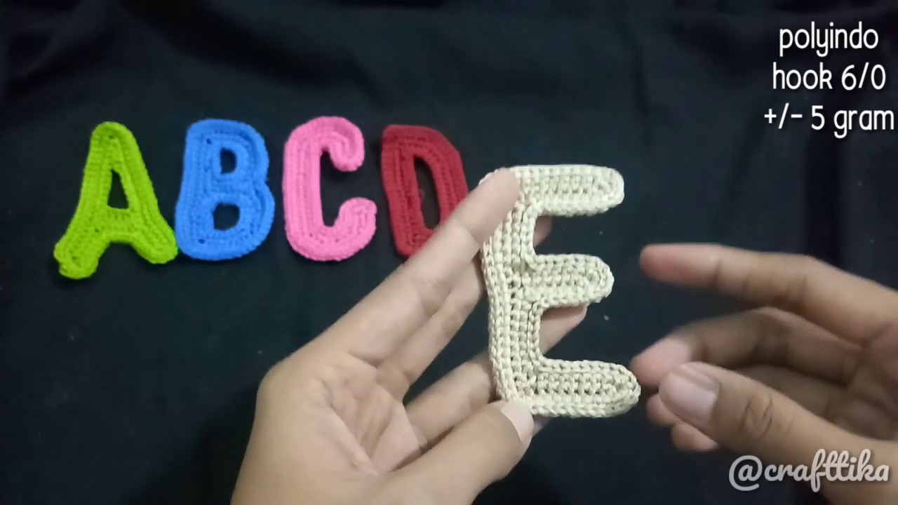 Cara Merajut Huruf E || Crochet Letter E with pattern (ENG-Sub) - YouTube