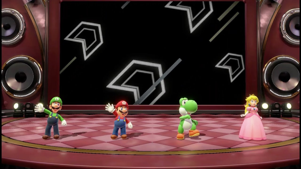 Super Mario Party Sound Stage Competition Mario vs Luigi vs Peach vs ...