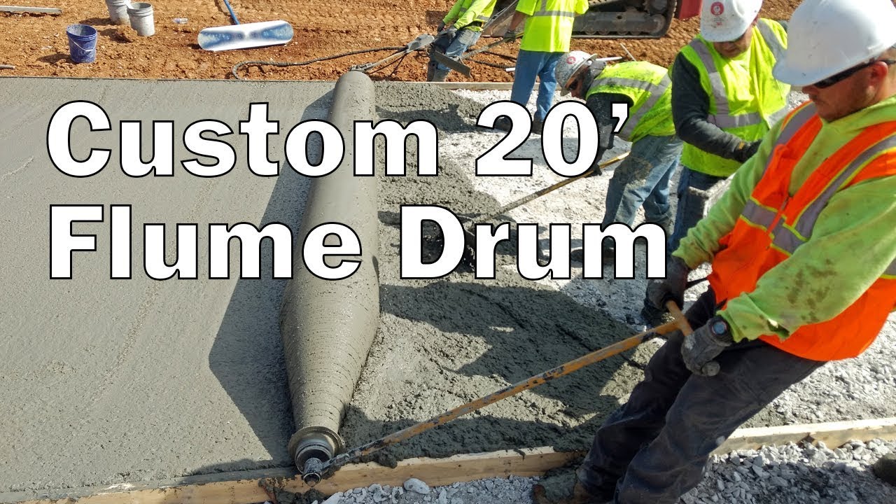 Custom 20' Flume Drum Forms Drainage Ditch - YouTube