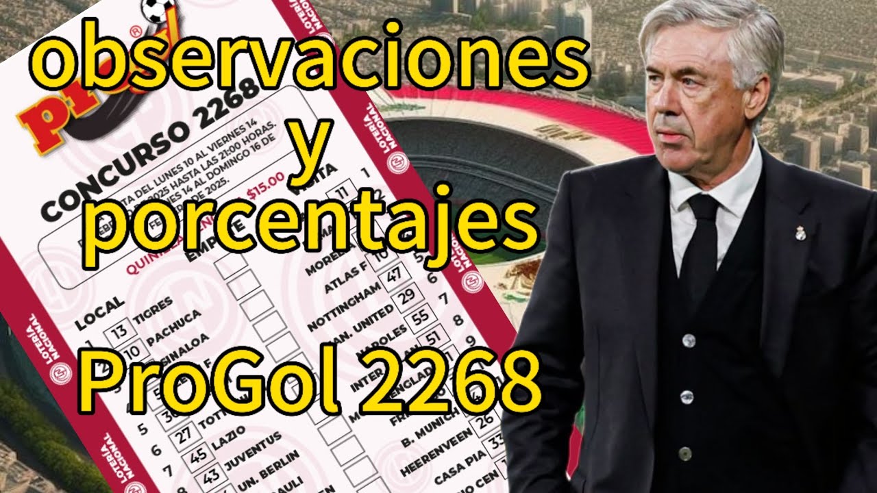 observaciones y porcentajes ProGol 2268 #football #super #love #progol ...