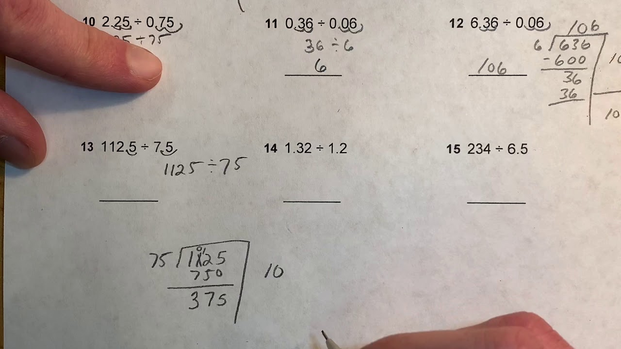 5th Grade Division of Tenths and Hundredths - YouTube
