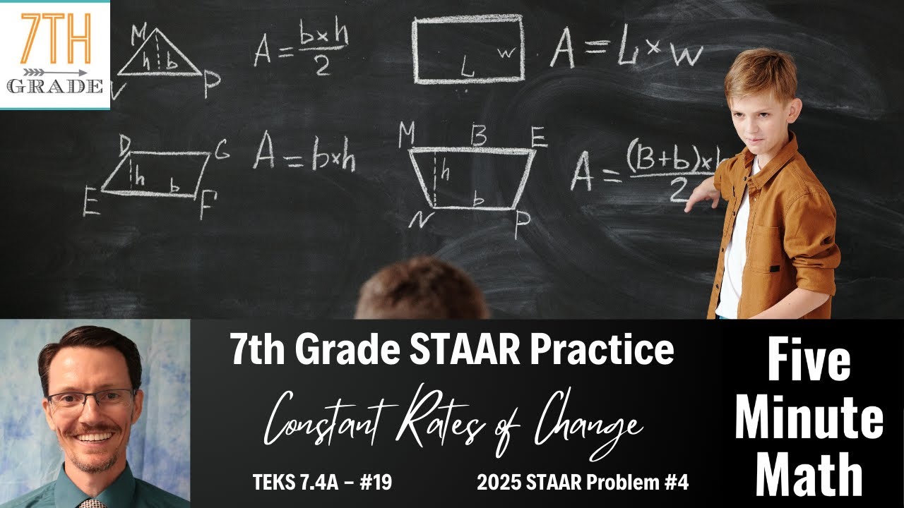 7th Grade STAAR Practice Constant Rates of Change (7.4A - #19) - YouTube