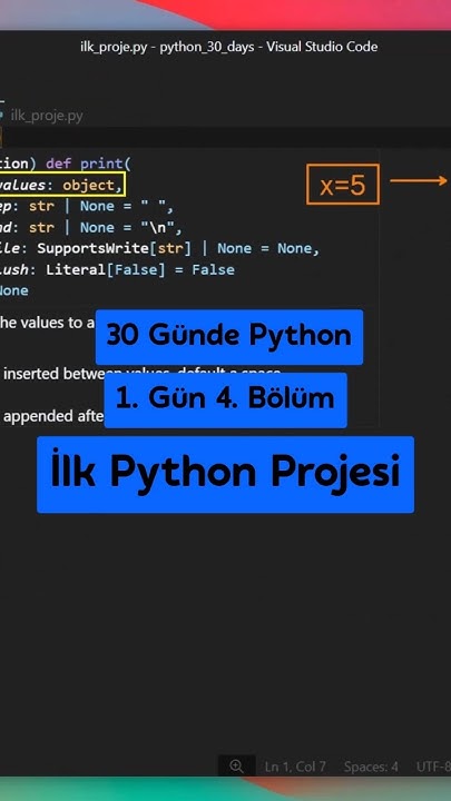 Python Projesi Oluşturma Vs Code | 30 Günde Python Öğren 1. Gün 4 ...