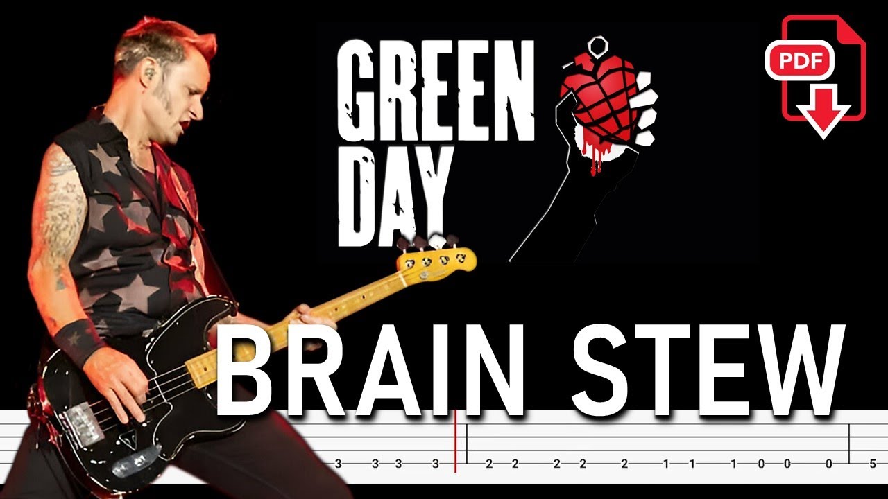 Green Day - Brain Stew (🔴 Bass Tabs | Notation)@ChamisBass#chamisbass # ...