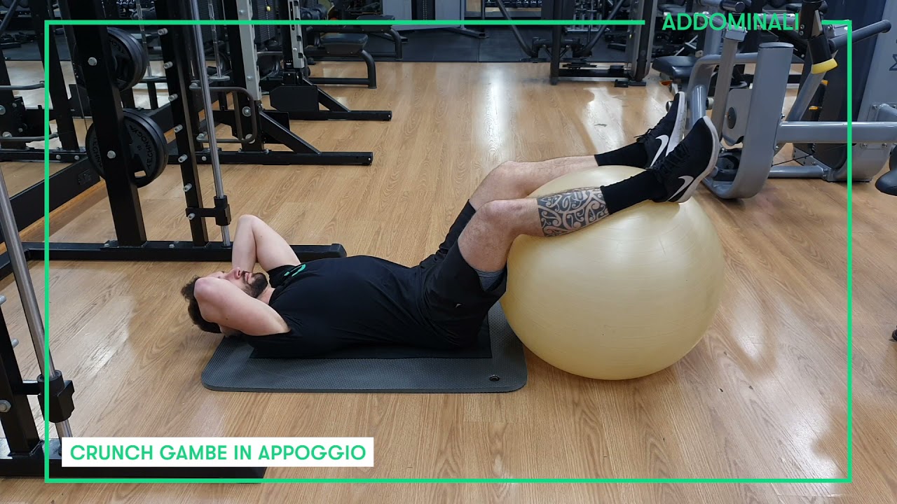 Esercizi Addominali | Crunch con gambe in appoggio - YouTube