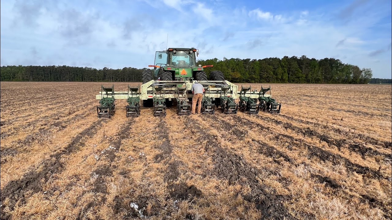 Planting soybeans, and strip tillage - YouTube