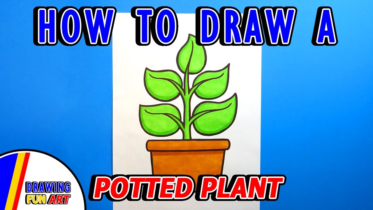 How To Draw A Potted Plant - YouTube