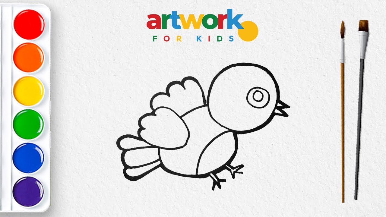Cute Little Bird Drawing and Colouring | Step by Step | Very Easy ...