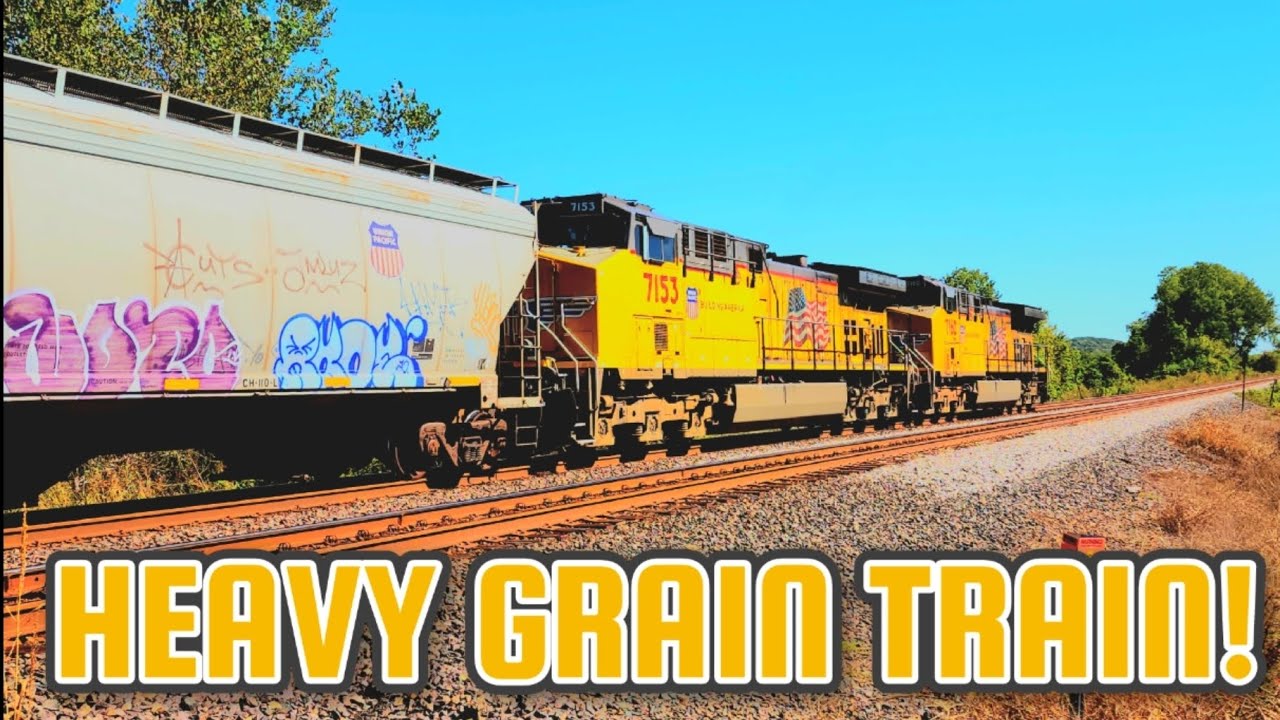 HEAVY UP GRAIN TRAIN WITH BIG POWER! - YouTube