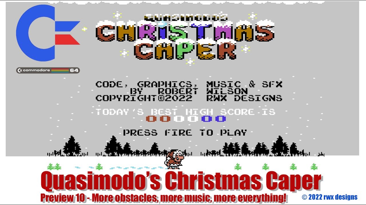 Quasimodo's Christmas Caper - New C64 game - Preview 10 - YouTube