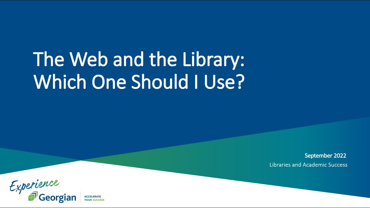 The Web and the Library Which One Should I Use - YouTube