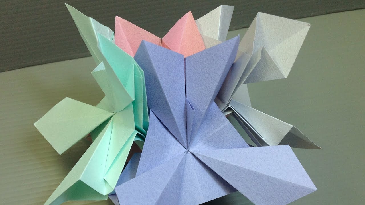 Clear Theme Colorful Projects Origami Bouquet - YouTube