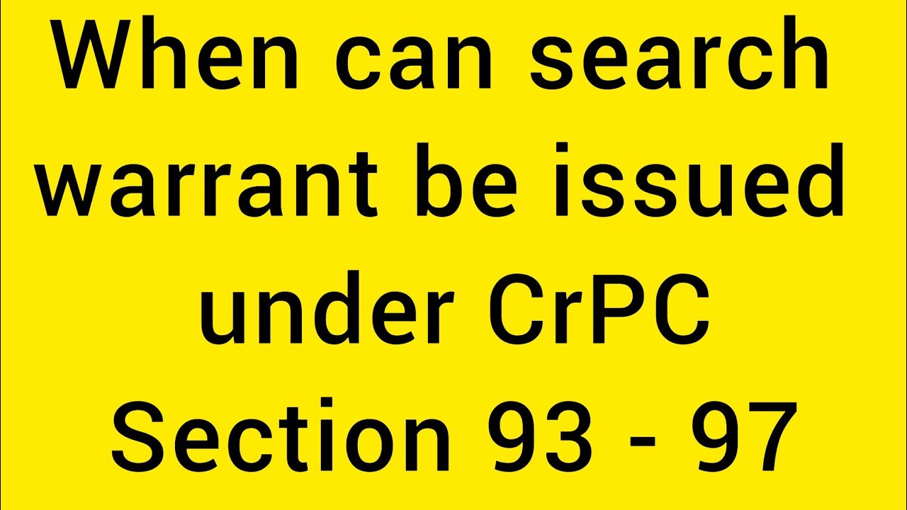 section 93,94,95,97 crpc - when search warrant can be issued in crpc #judiciary #judiciary ...