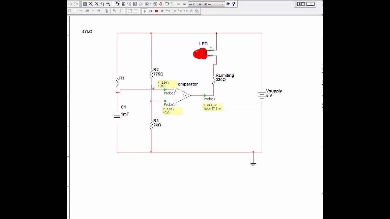 Video of cap circuit turning off after 60 odd seconds (multisim) - YouTube