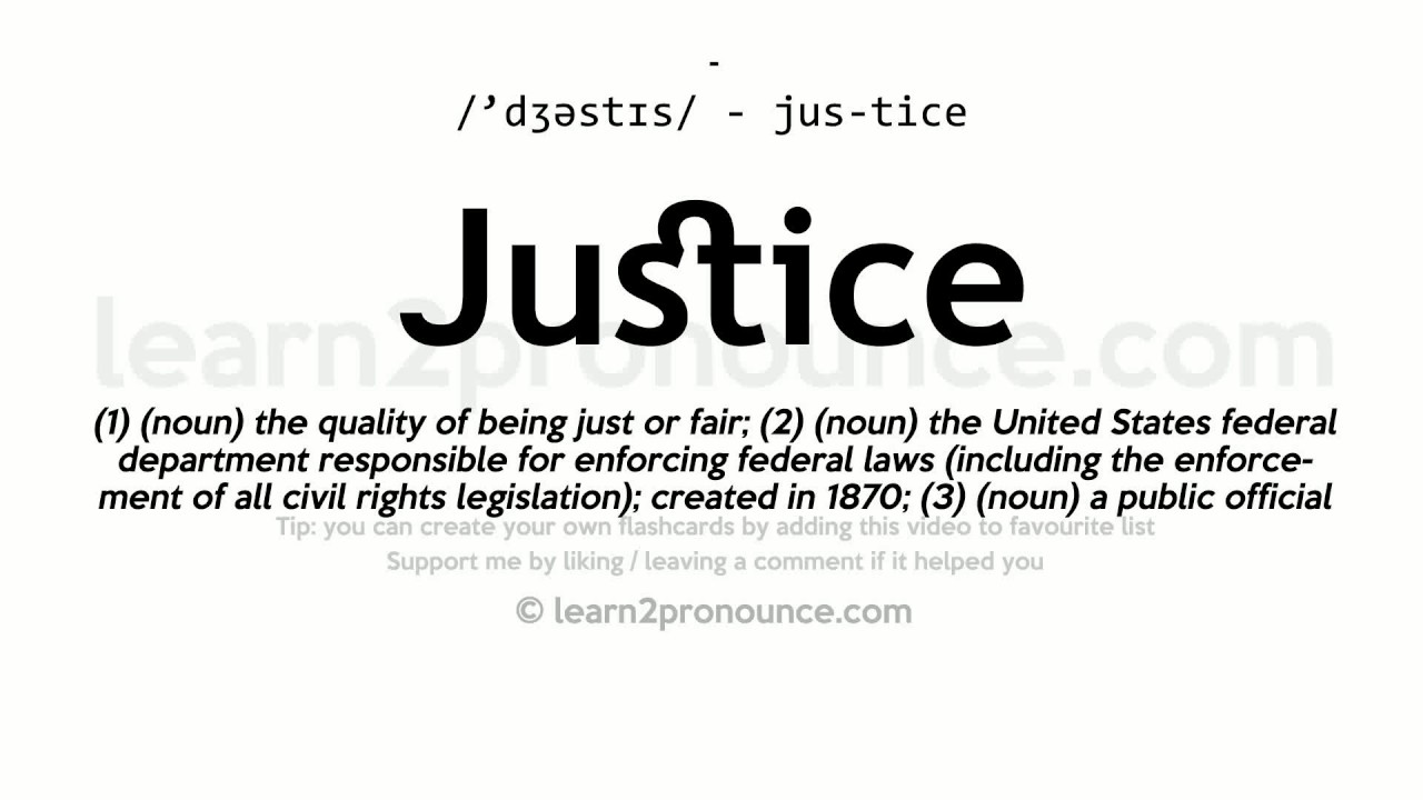 Pronunciation of Justice | Definition of Justice - YouTube