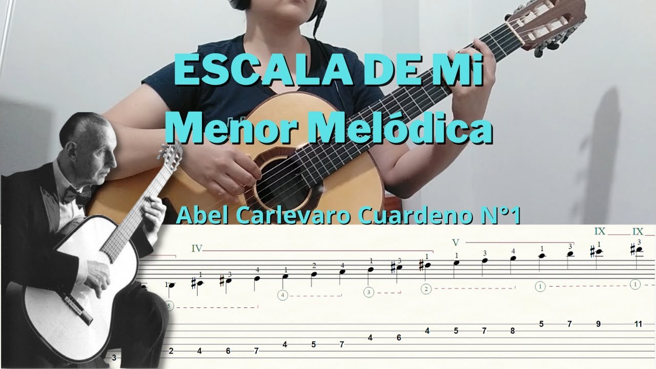 Escala de Mi menor melódica - Guitarra (E melodic minor scale ...