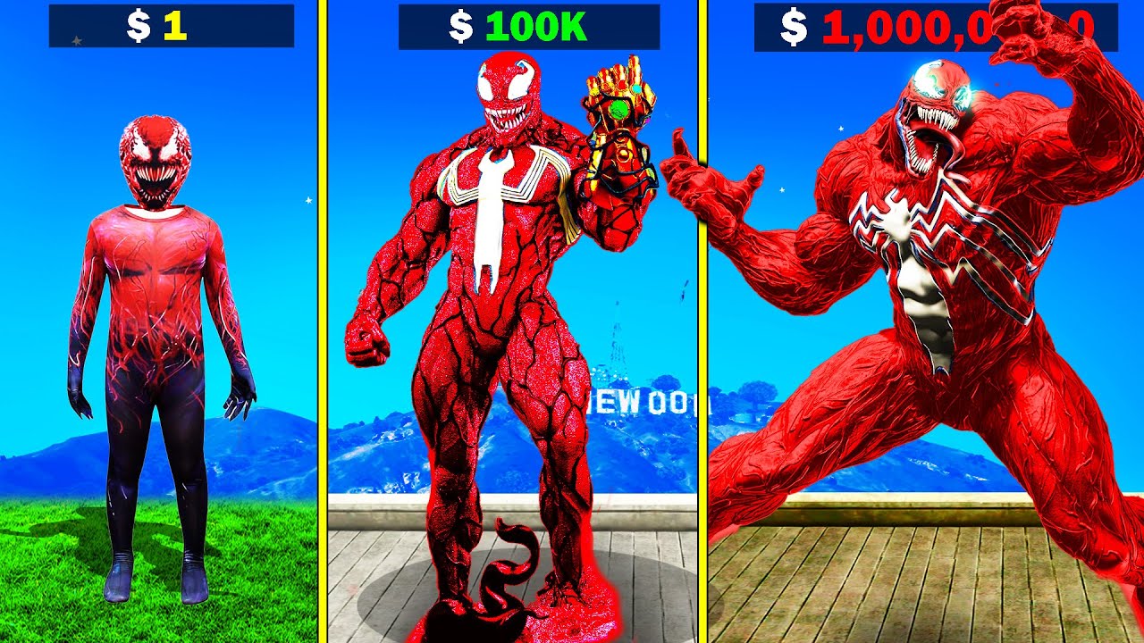 $1 CARNAGE suit into $1,000,000,000 CARNAGE suit in GTA 5! - YouTube