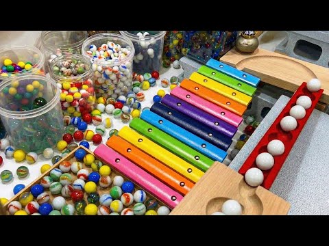 HABA Melody Slope + Rainbow🌈 Xylophone☆Oddly satisfying Marble Run ASMR