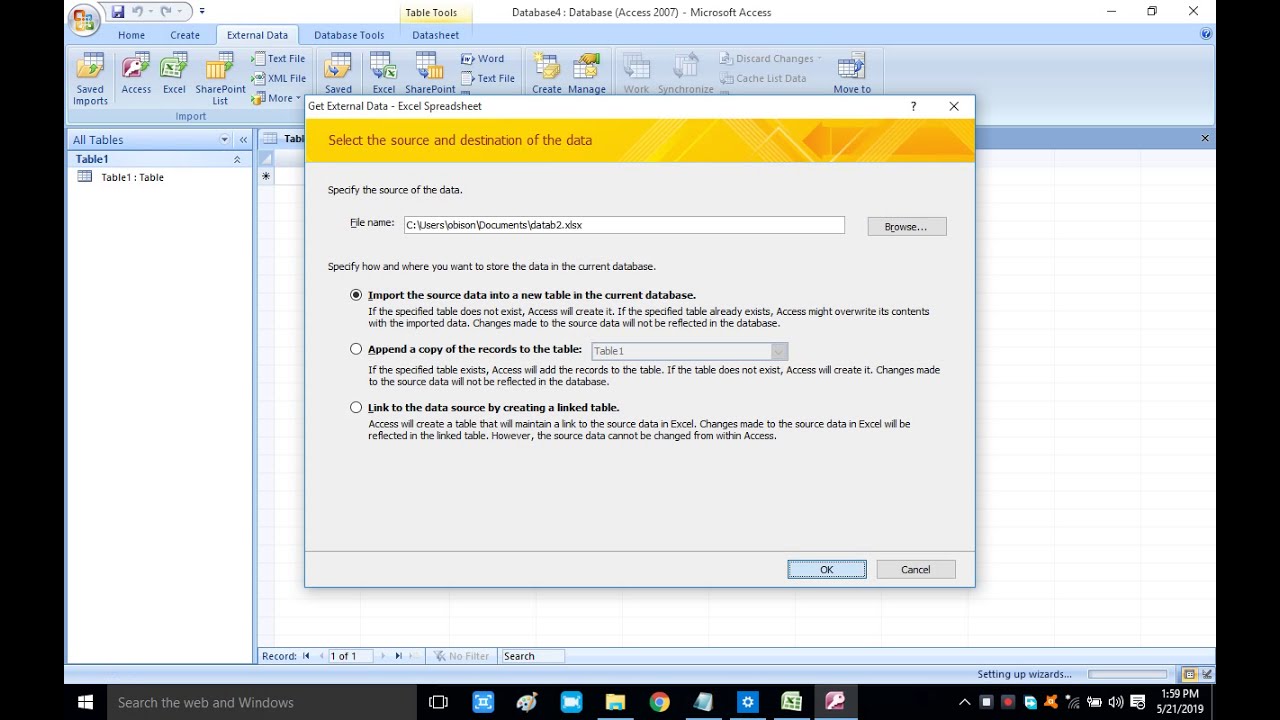 Exporting MS Excel Table To Access Database YouTube Exporting MS Excel Table To Access Database YouTube
