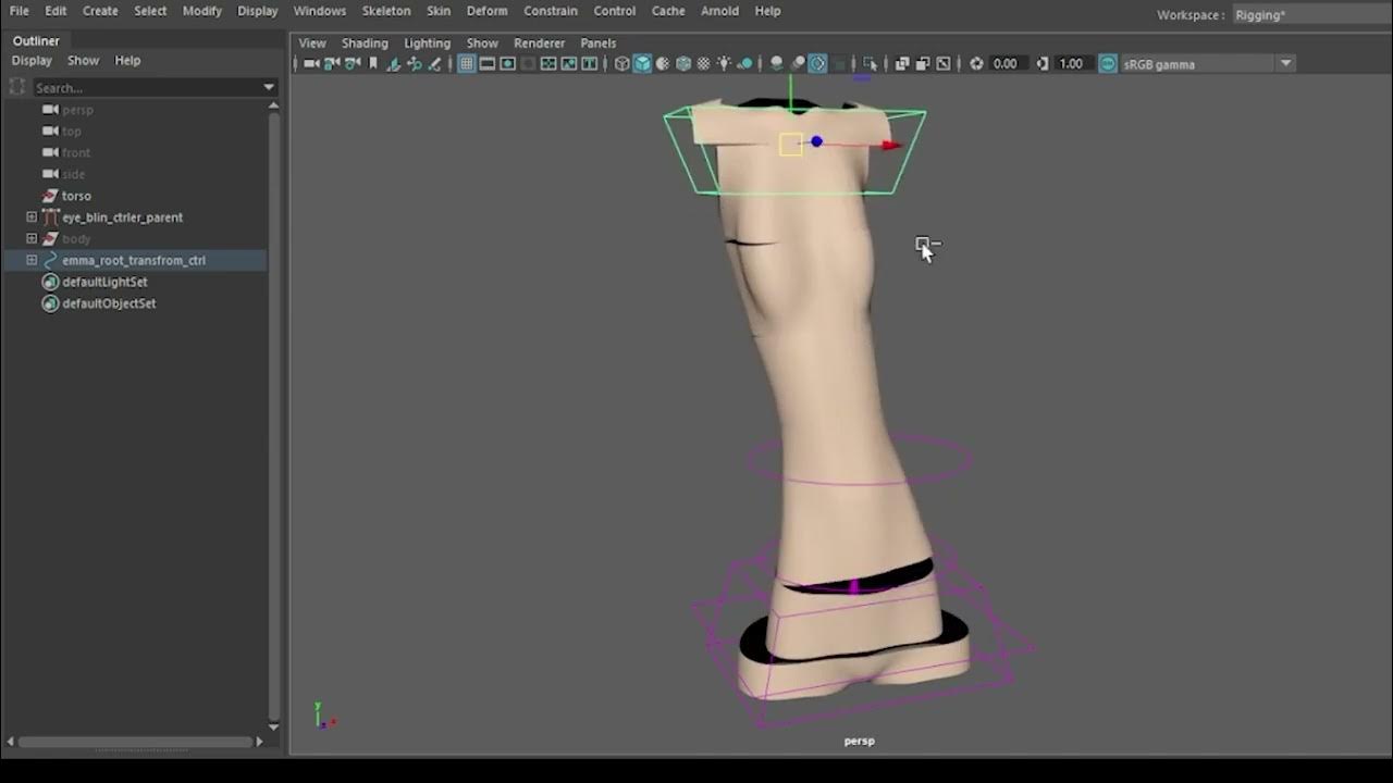Advance Torso Rig by node editor | IK & FK working together | Torso Stretch Rig | 3D Rig - YouTube