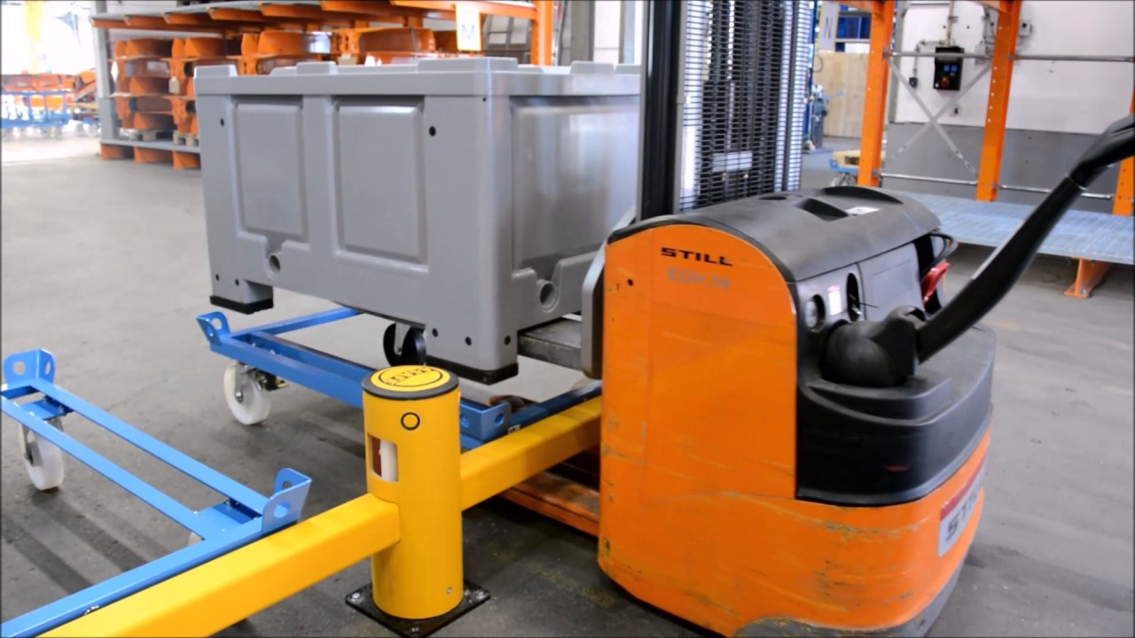 Simplified loading of dollies roller platforms with high lift truck ...