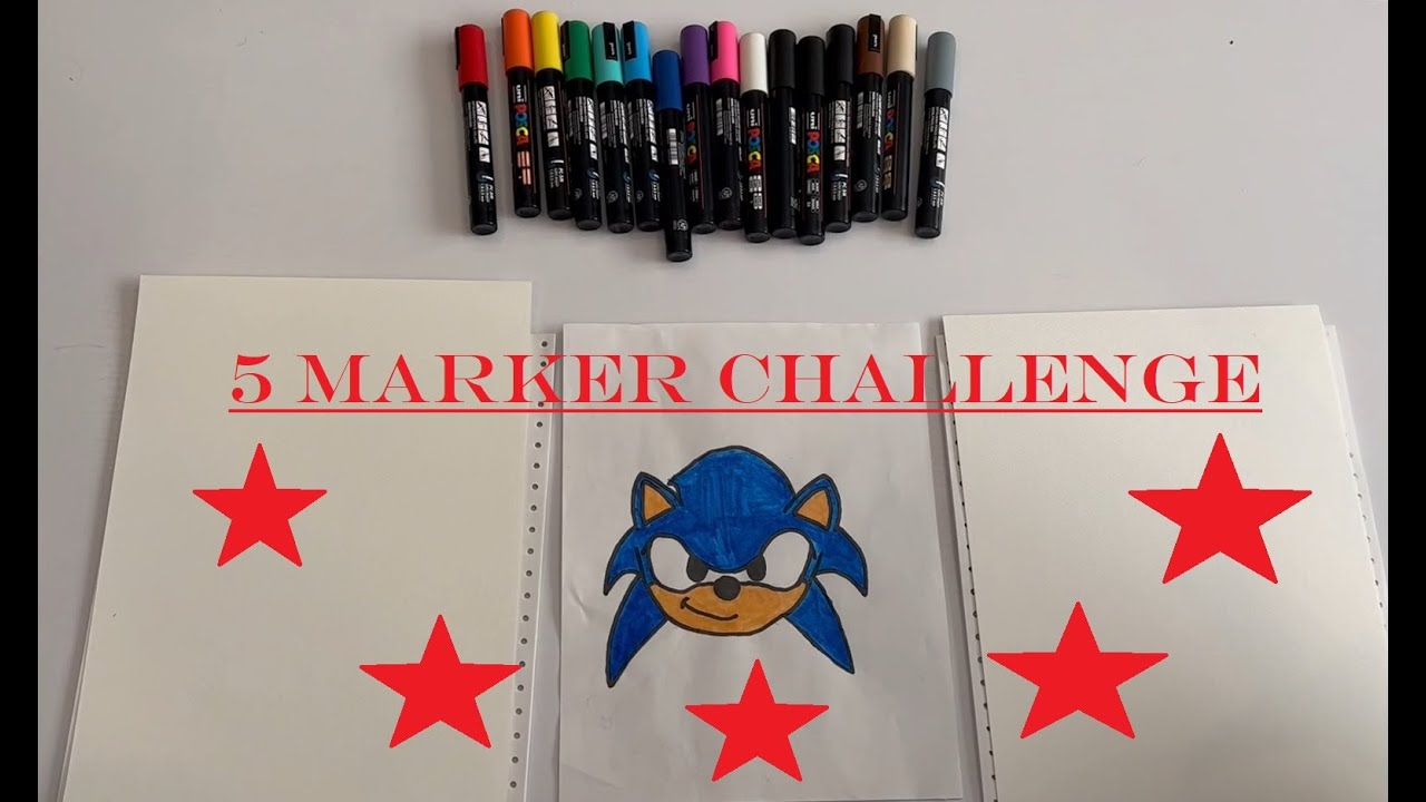 5 marker challenge - drawing - arts & crafts - YouTube