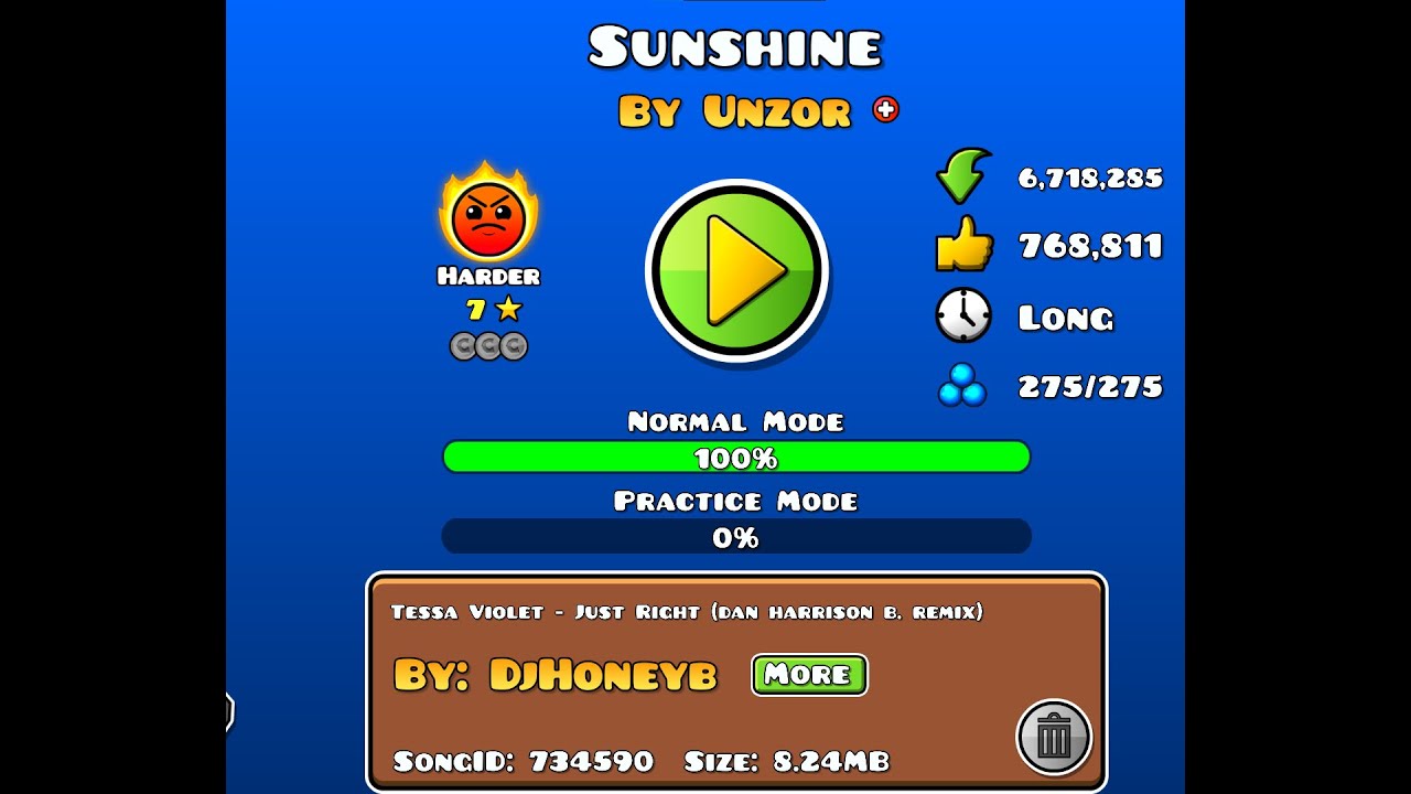 Sunshine geometry dash - YouTube