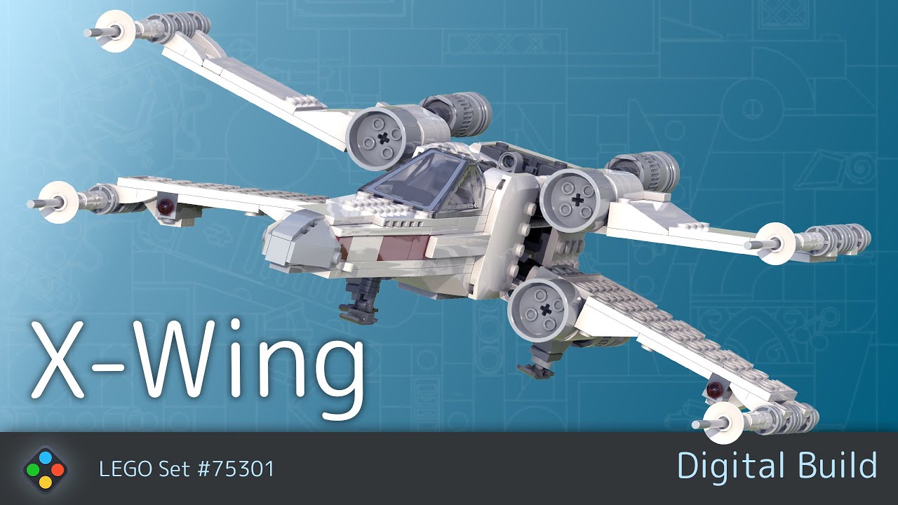 Luke Skywalker's X-Wing Fighter 75301 - Digital LEGO Build - YouTube