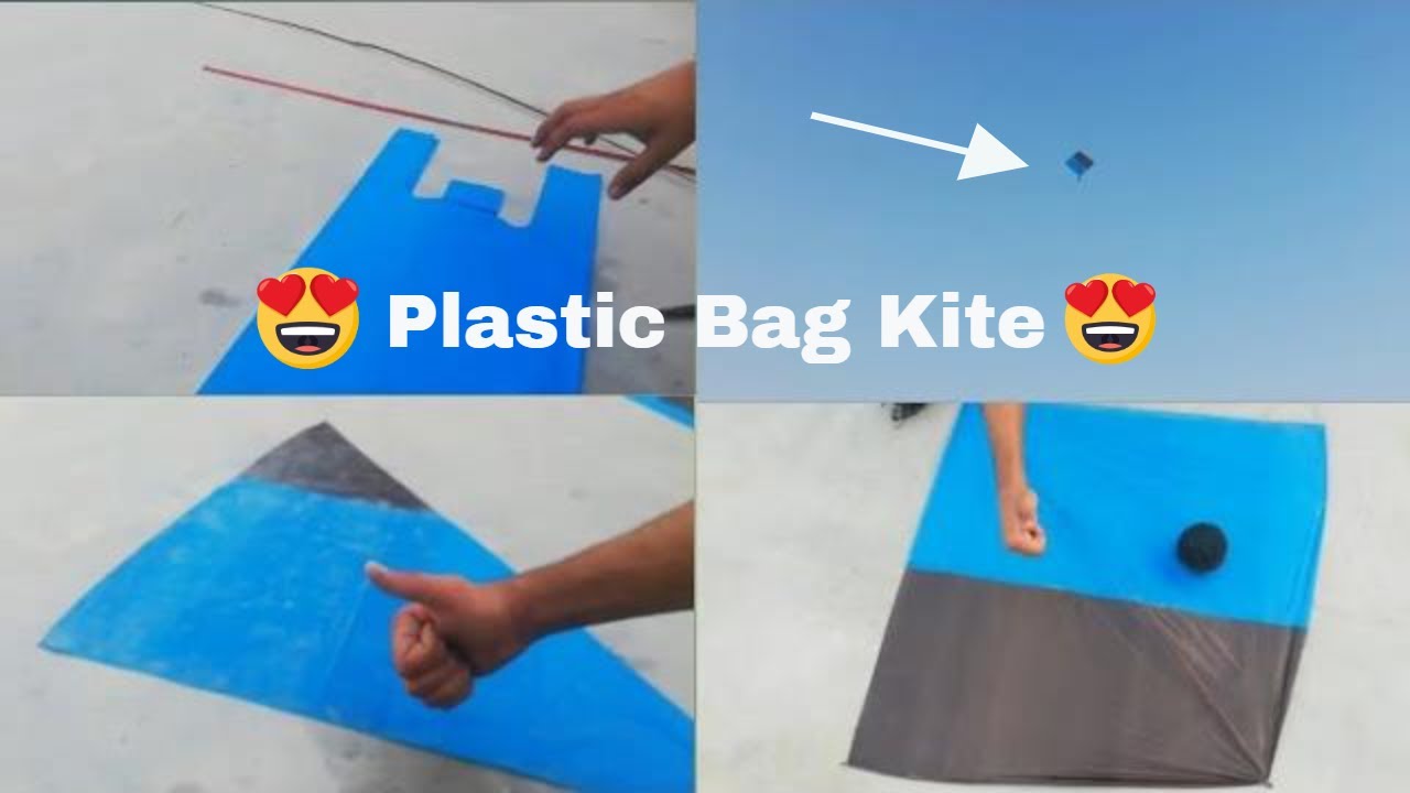 How to make kite with plastic bag at home with flying test. make with ...