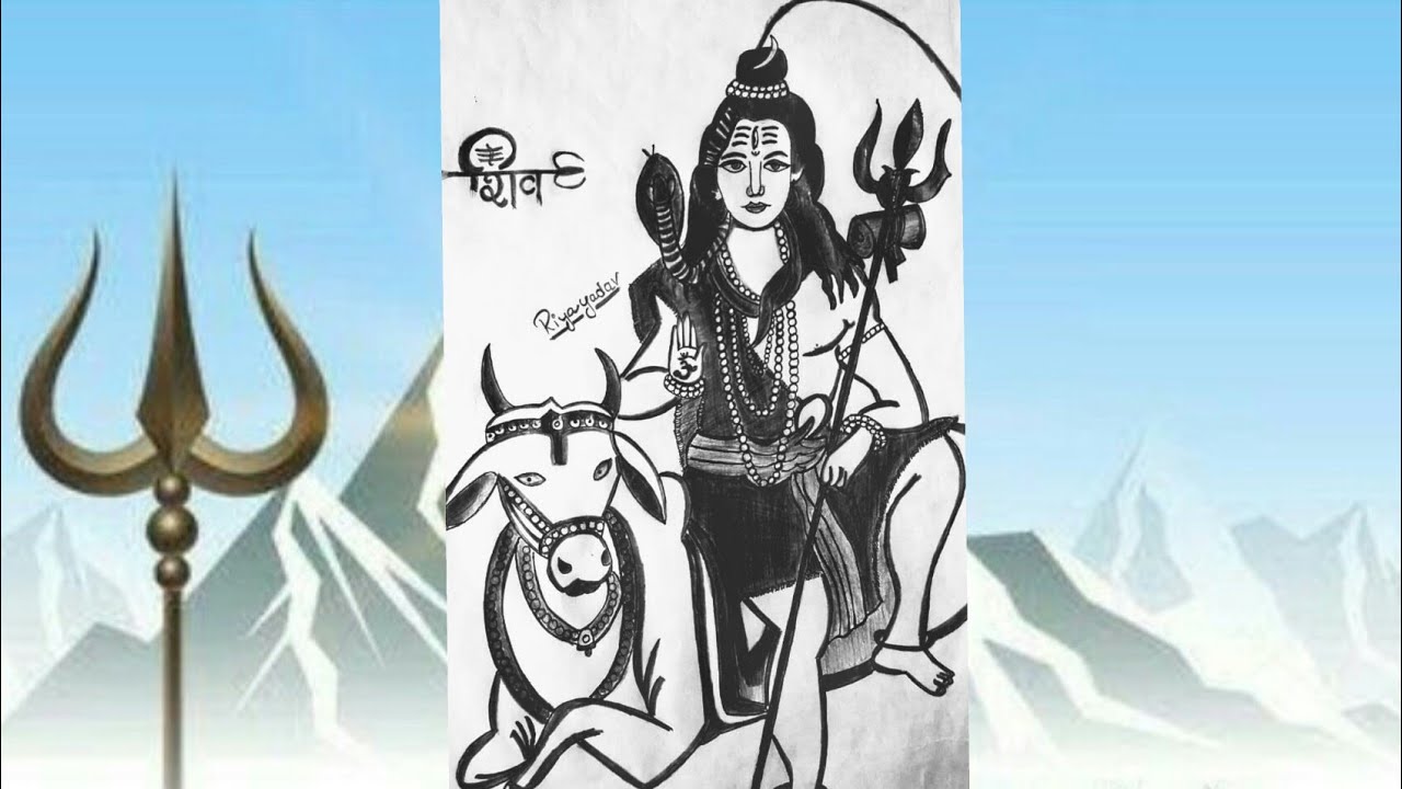 How to draw lord shiv ji sketch ,shiv thakur line drawing ,how to draw ...