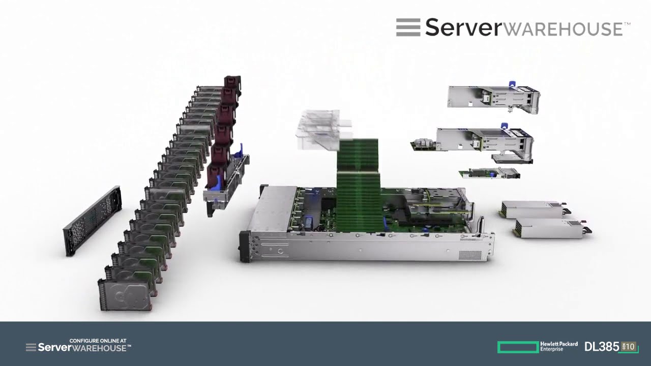 ServerWarehouse HPE ProLiant DL385 Gen10 Server Breakdown - YouTube