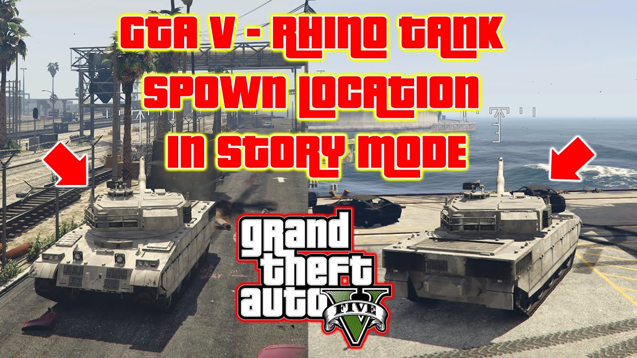 GTA V - Rhino Tank Spawn Location in Story Mode. (XBOX, PC, PS4, PS5 ...