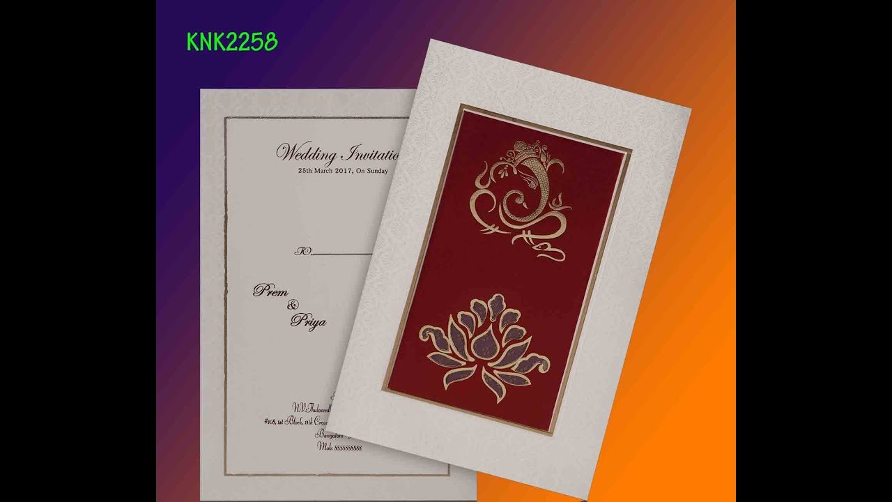 Fabulous Maroon Shading With Bloom Subject Wedding Card - KNK2258 - YouTube