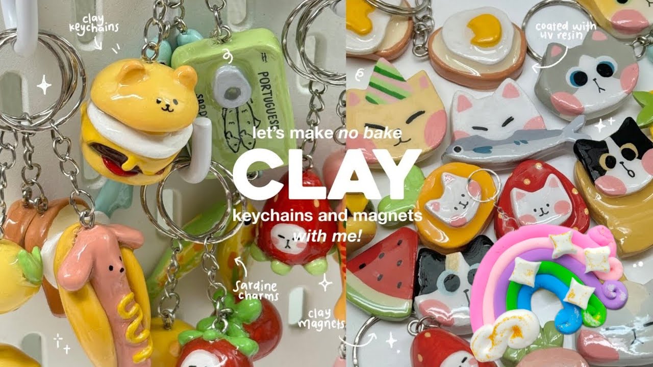 3 beautiful key ring ideas with super clay ll handmade clay ideas ll # ...