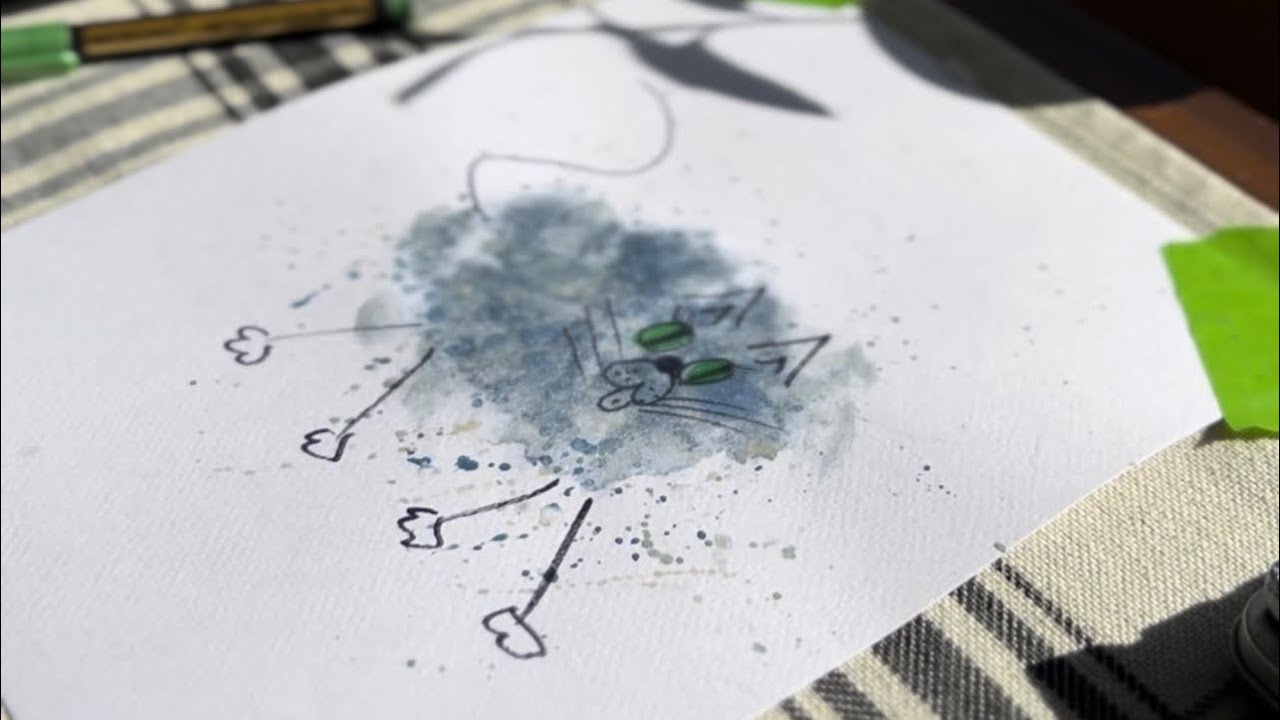 Splatter Cats for Self-Care | Watercolor Activity | Relaxing Art Studio ...