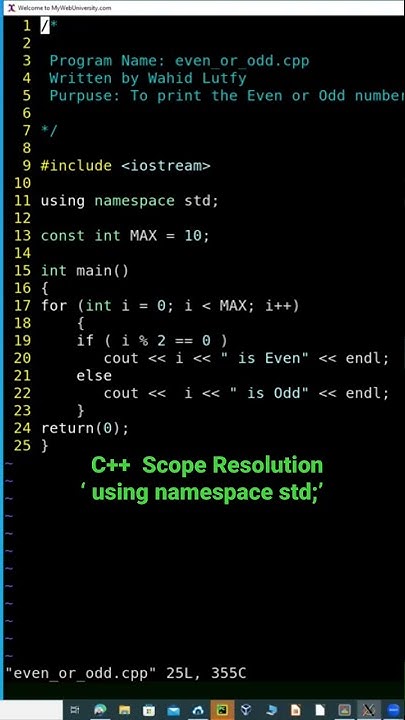 C++ Scope Resolution ‘ using namespace std;’ - YouTube
