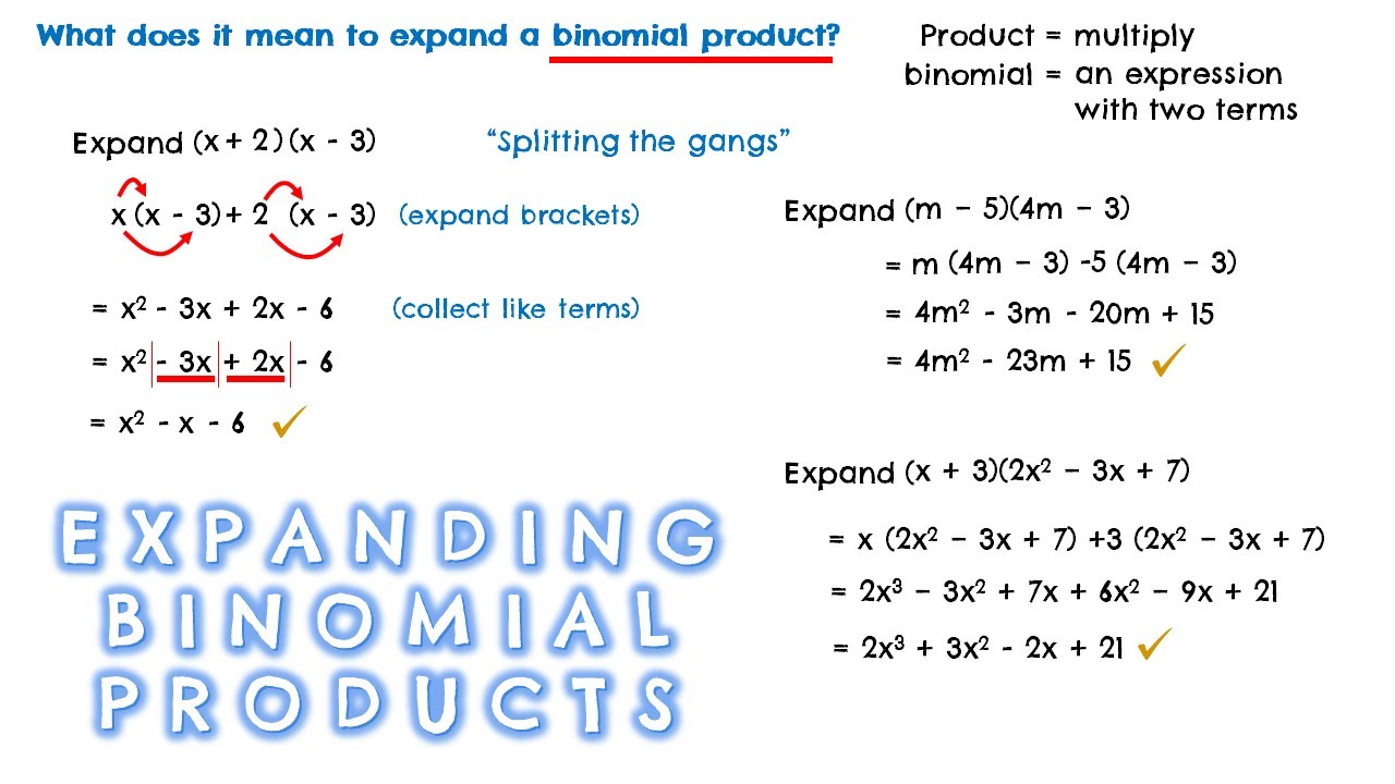 What does it mean to "expand binomial products"? - YouTube